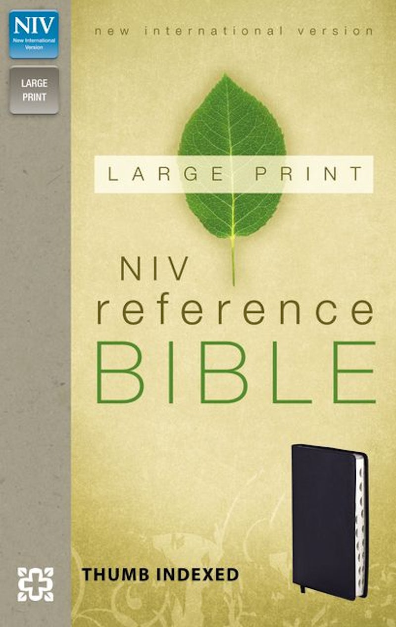 NIV, Reference Bible, Large Print, Imitation Leather, Navy, Indexed ...