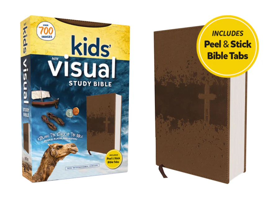 NIV, Kids' Visual Study Bible, Leathersoft, Bronze, Full Color Interior ...