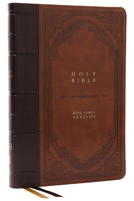 KJV Holy Bible: Giant Print Thinline Bible, Brown Leathersoft, Red ...