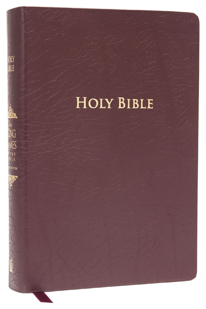 KJV Study Bible, Large Print, Bonded Leather, Burgundy, Thumb Indexed ...
