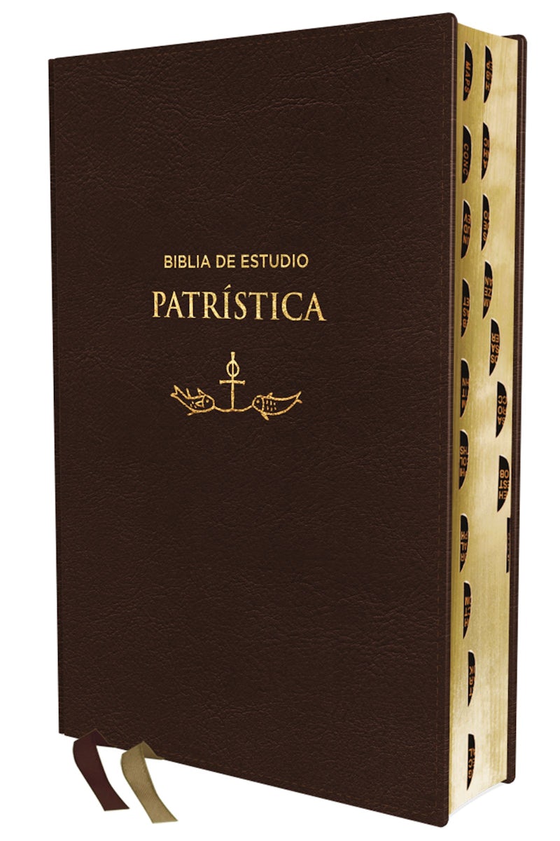 RVR, Biblia de Estudio Patrística, Leathersoft, Marrón, Interior a dos ...